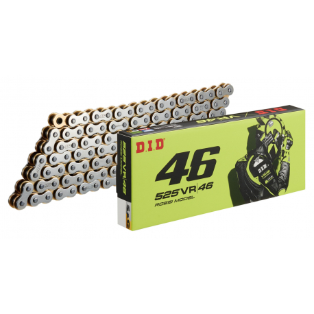 CHAIN DID 525-120L VR46 GOLD RIVET - Sharwoods Bike Tyre Online